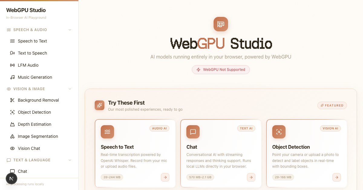 WebGPU.Studio — In-Browser AI